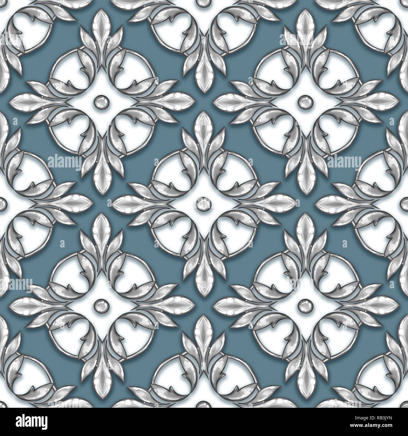 Silver design pattern hi-res stock photography and images - Alamy