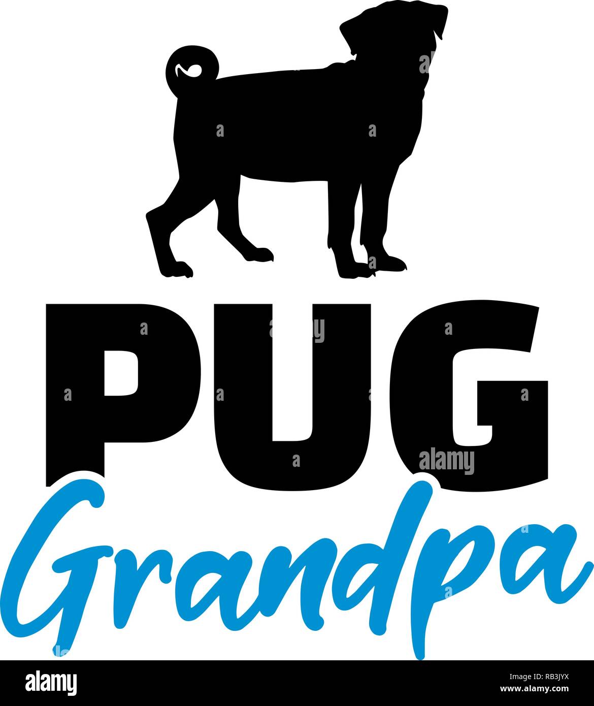 Dog black pug in Stock Vector Images - Alamy