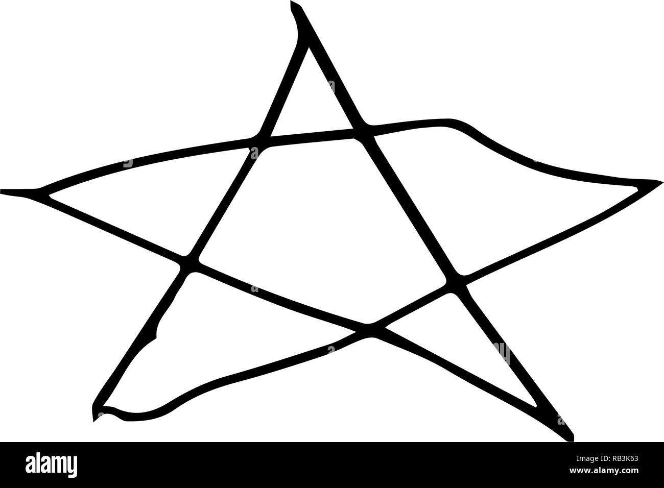 Modern creative star shape isolated on white. Good hand drawn element ...