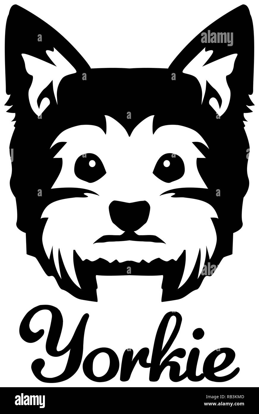Yorkie head black with name Stock Vector Image & Art - Alamy