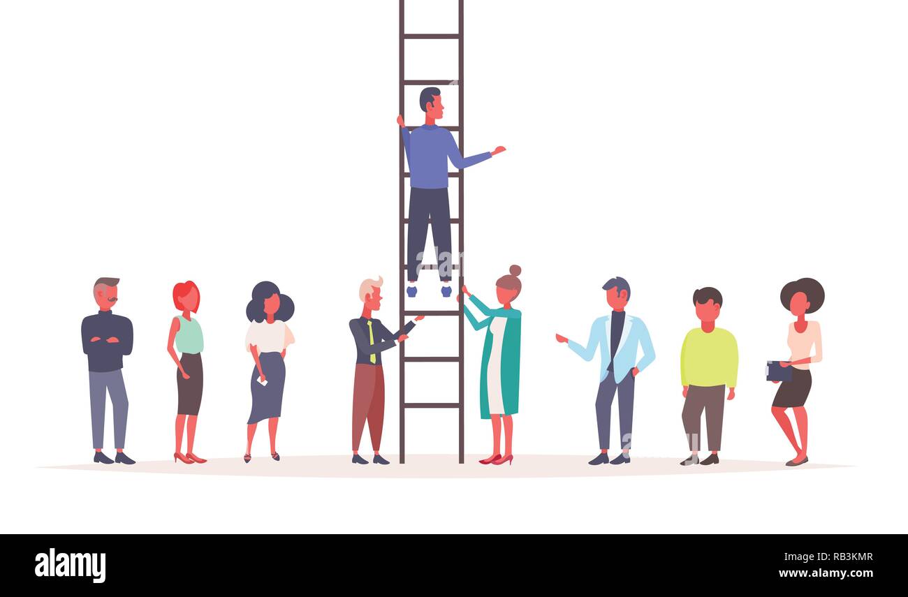 Holding ladder colleague hi-res stock photography and images - Alamy