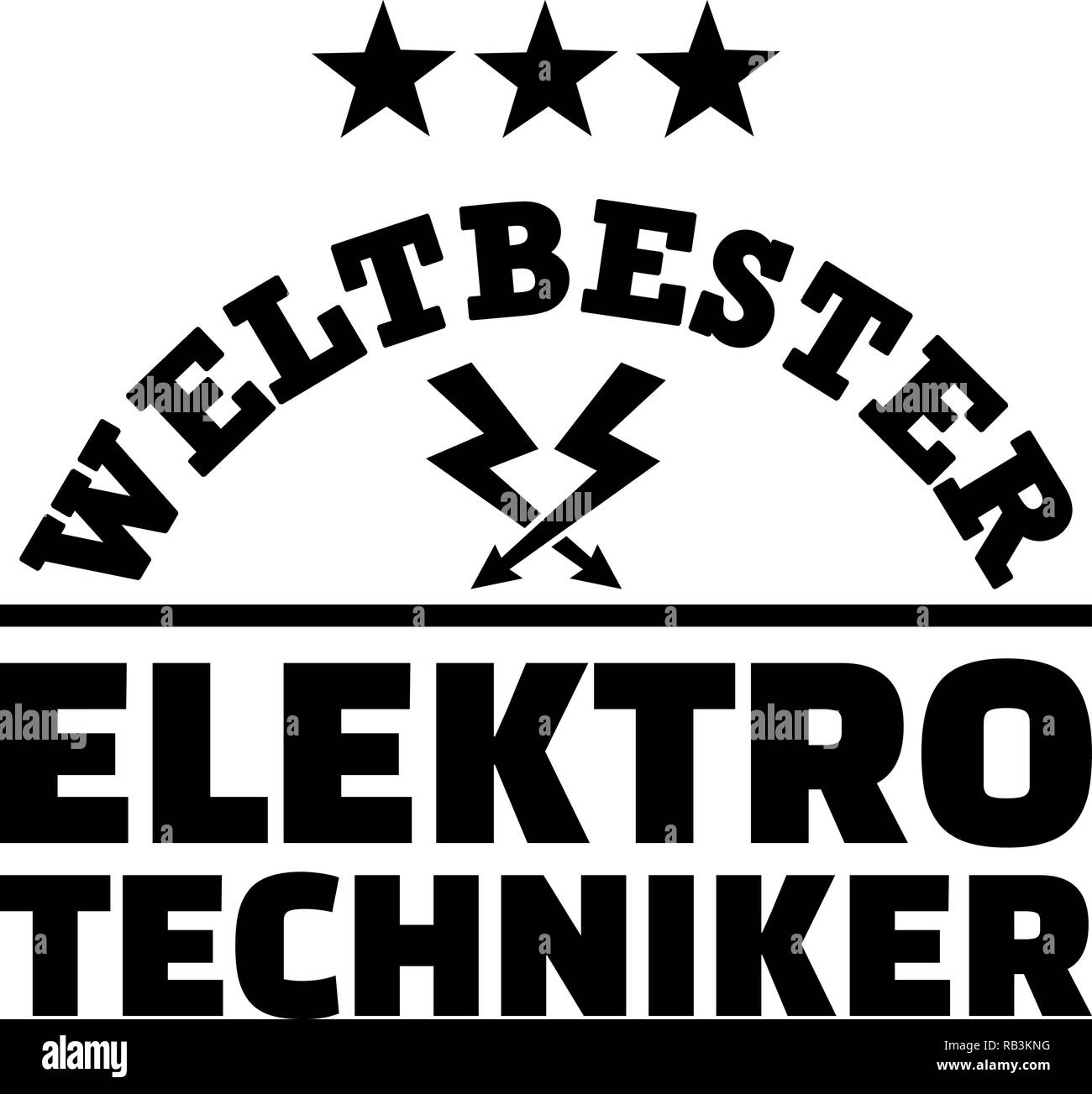 Worlds best electrical engineer german with high voltage sign Stock ...