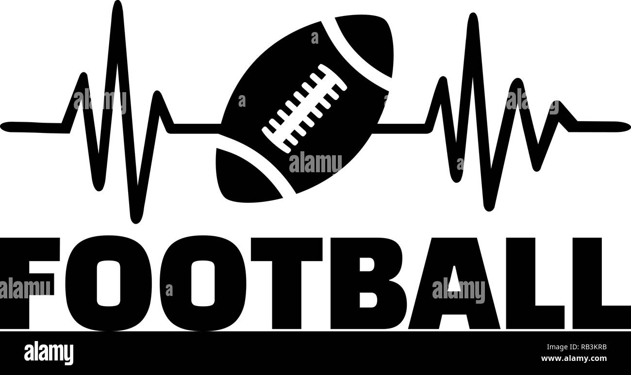 Heartbeat pulse line with football Stock Vector Image & Art - Alamy