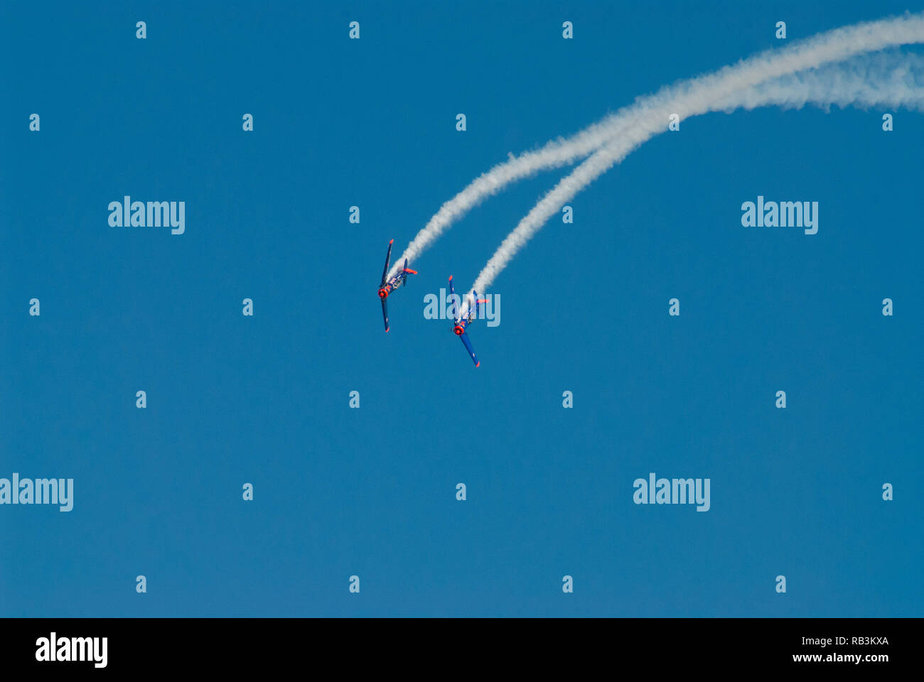 Acrobatic plain performance in Hamburg Hafen-Geburtstag Stock Photo - Alamy