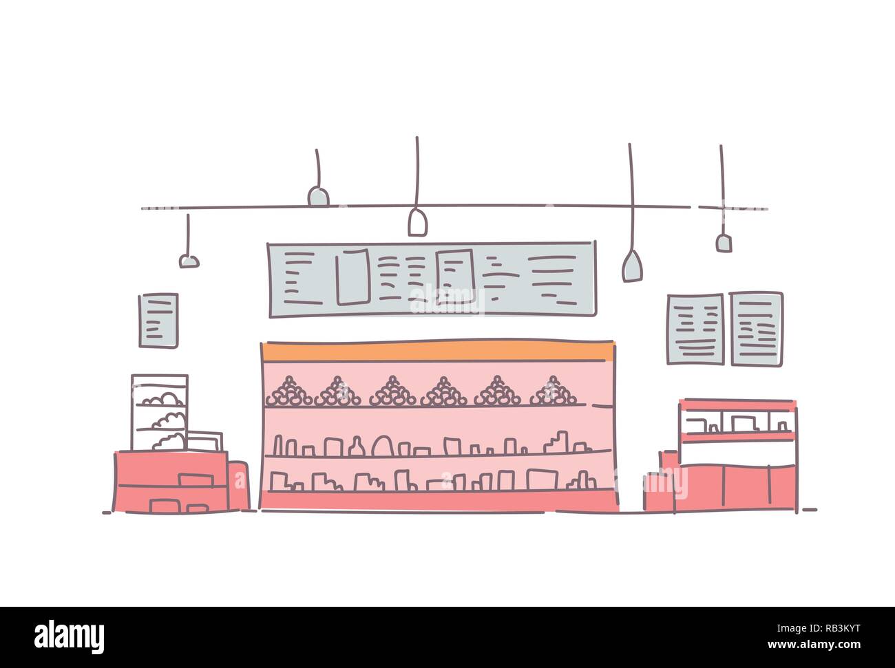 big grocery shop super market shopping mall interior empty nobody ...