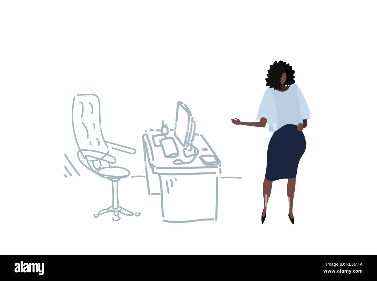 african american businesswoman pointing modern workplace female boss or ... african american businesswoman pointing modern workplace female boss or ...