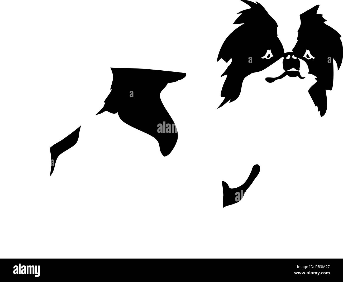 Japanese Chin silhouette real Stock Vector Image & Art - Alamy