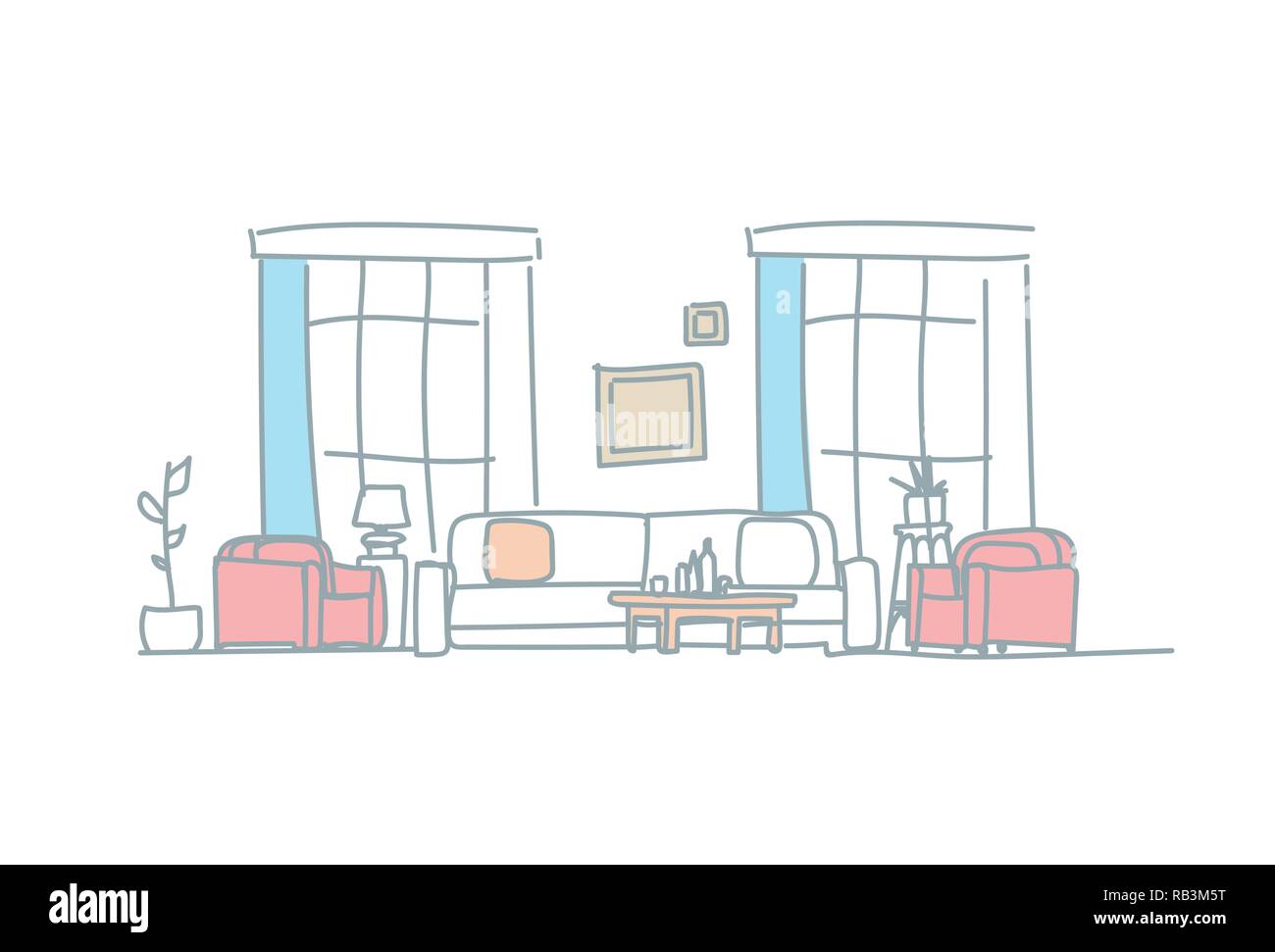 Graphic sketch apartment living hi-res stock photography and images - Alamy