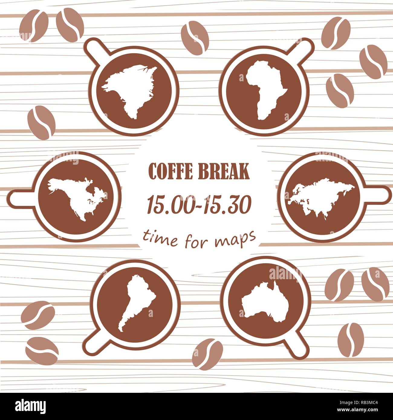 Coffee break. Coffee time. Coffee beans Turkish coffee Stock Vector ...