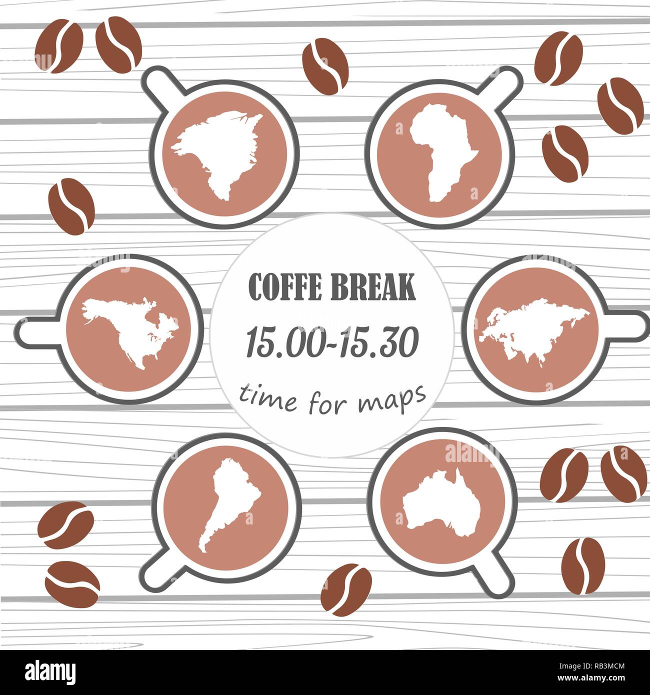 Coffee break. Coffee time. Coffee beans Turkish coffee Stock Vector ...