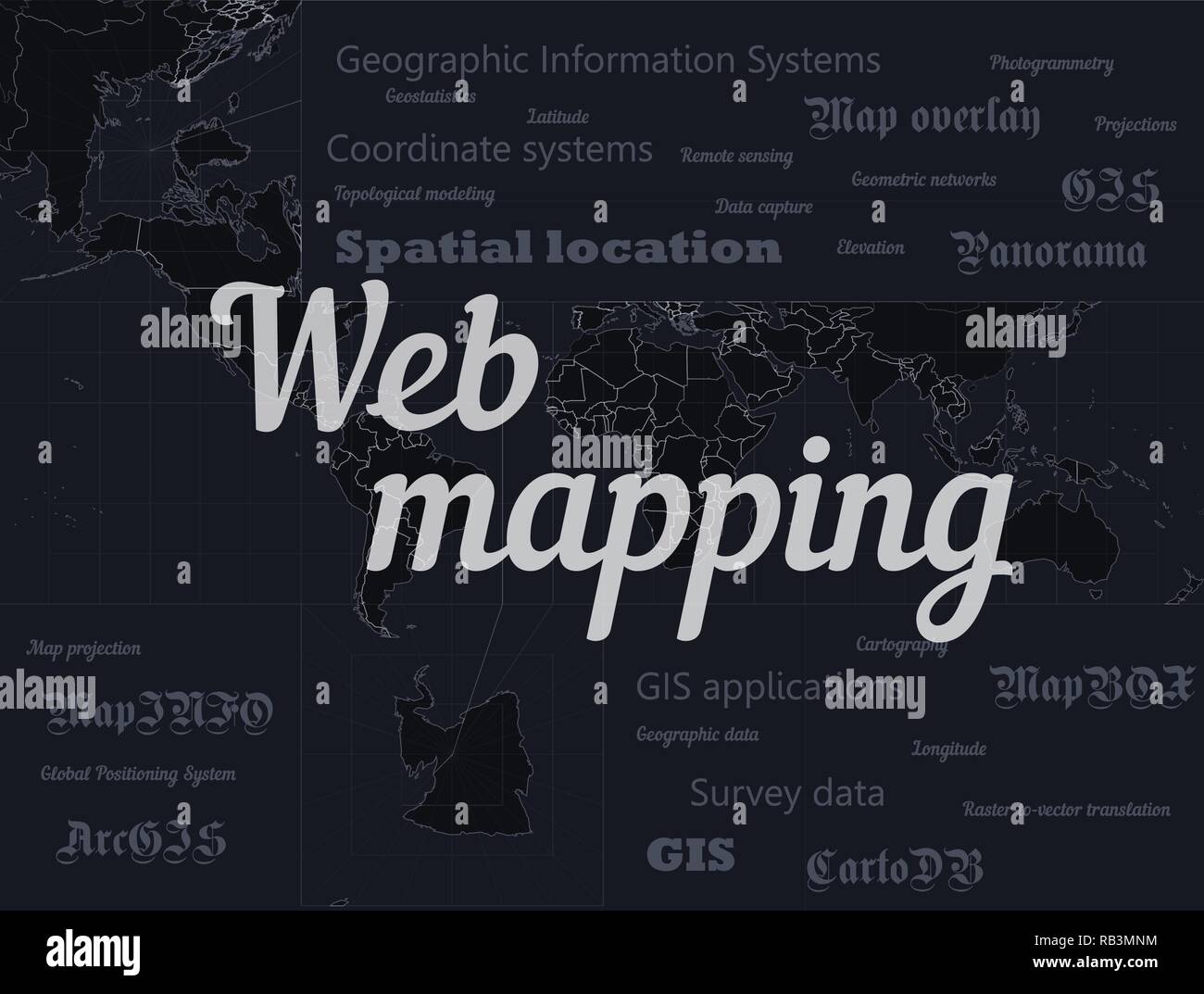 Geographic information systems, gis, cartography and mapping. Web mapping. GIS day Stock Vector ...