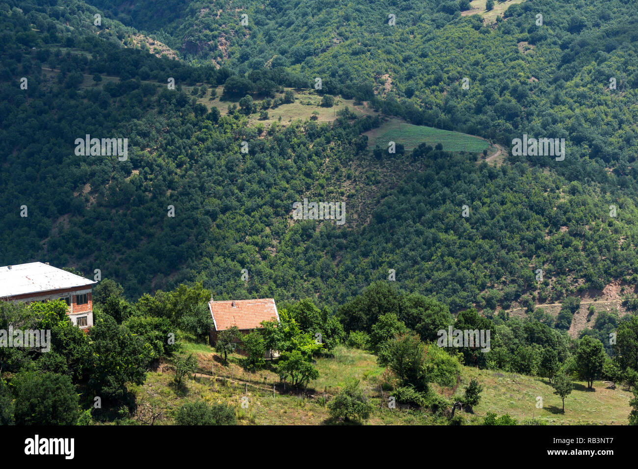 Panorama with village of Gega and Ograzhden Mountain, Blagoevgrad ...