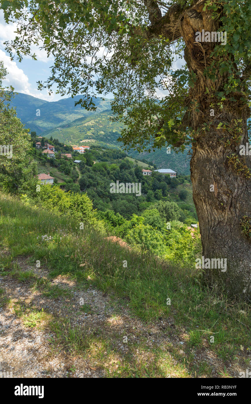 Panorama with village of Gega and Ograzhden Mountain, Blagoevgrad ...