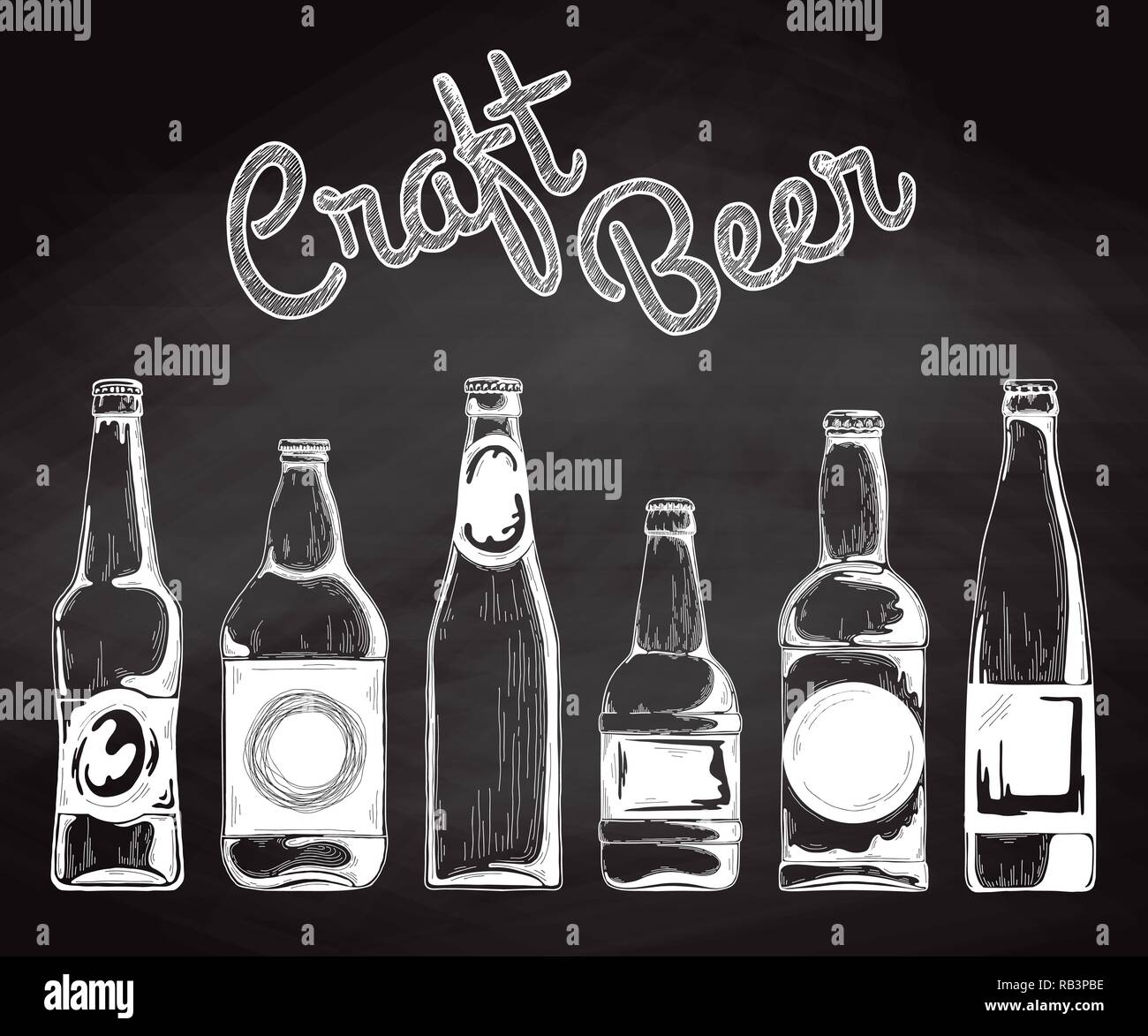 Craft beer bottles on Stock Vector Images - Alamy