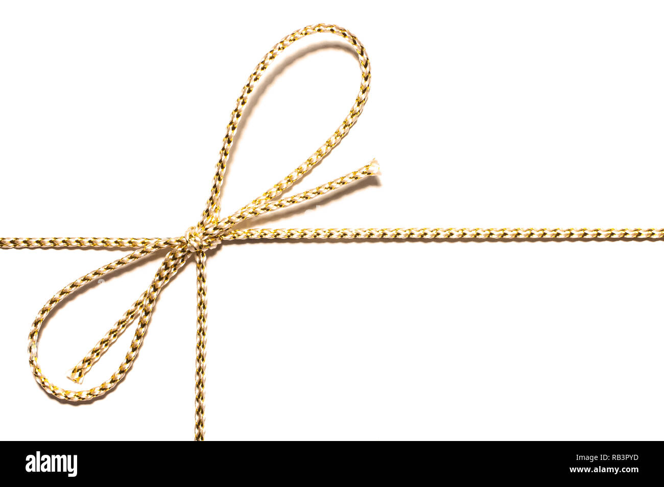 Golden satin rope with knotted bow gift ribbon wrap for Christmas ...