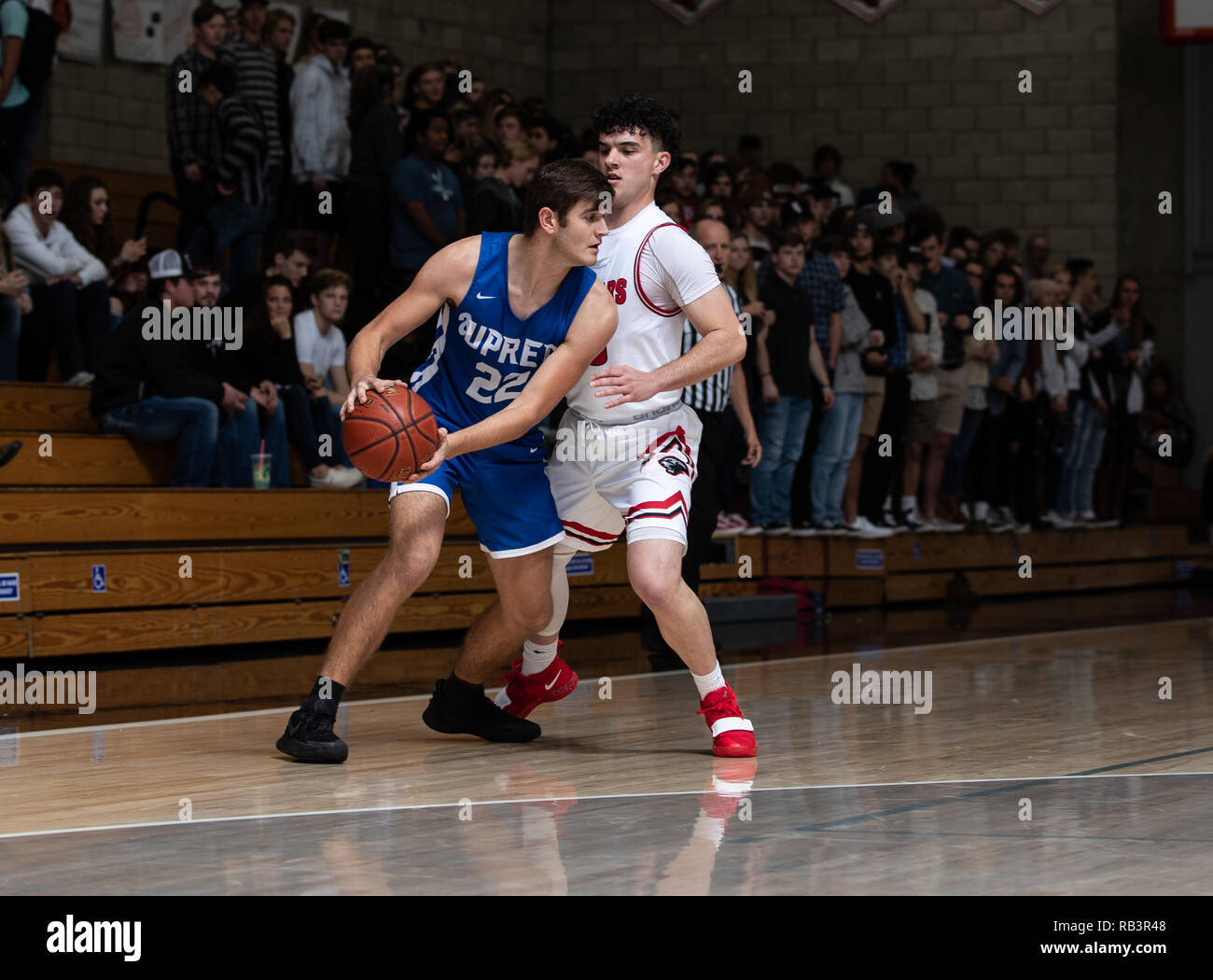 Basketball action with Foothill High School vs. University Prep in Palo ...