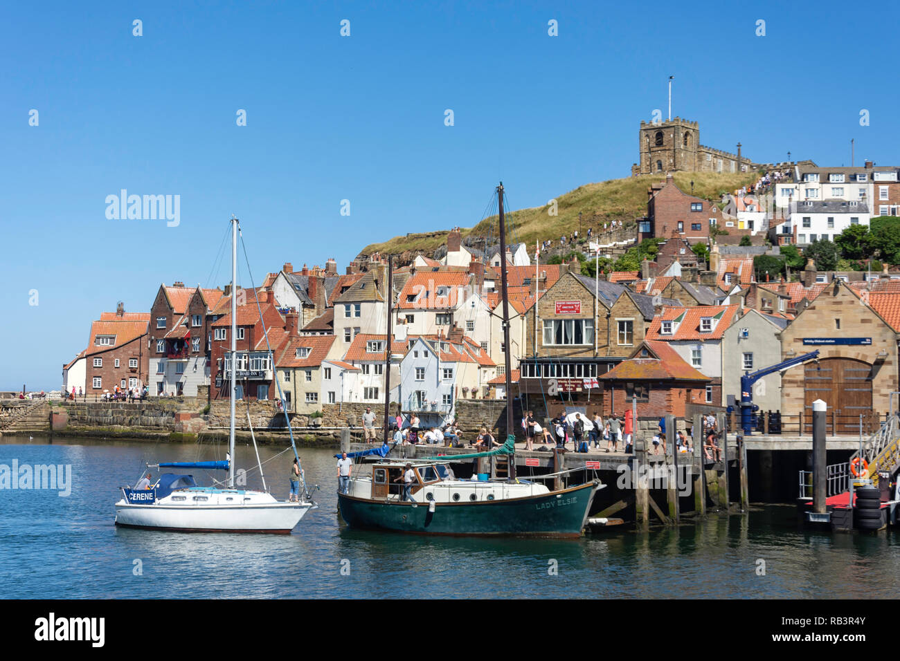 Harbour and East Cliff, Whitby, North Yorkshire, England, United ...