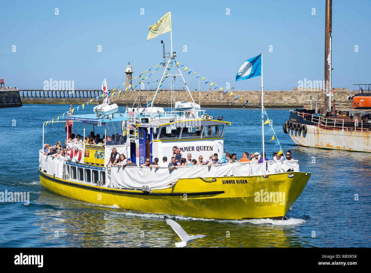 'Summer Queen' harbour cruise boat, Whitby, North Yorkshire, England ...