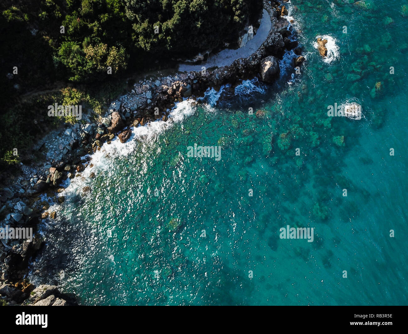 Drone top view of a sea cliff and a beach Stock Photo - Alamy