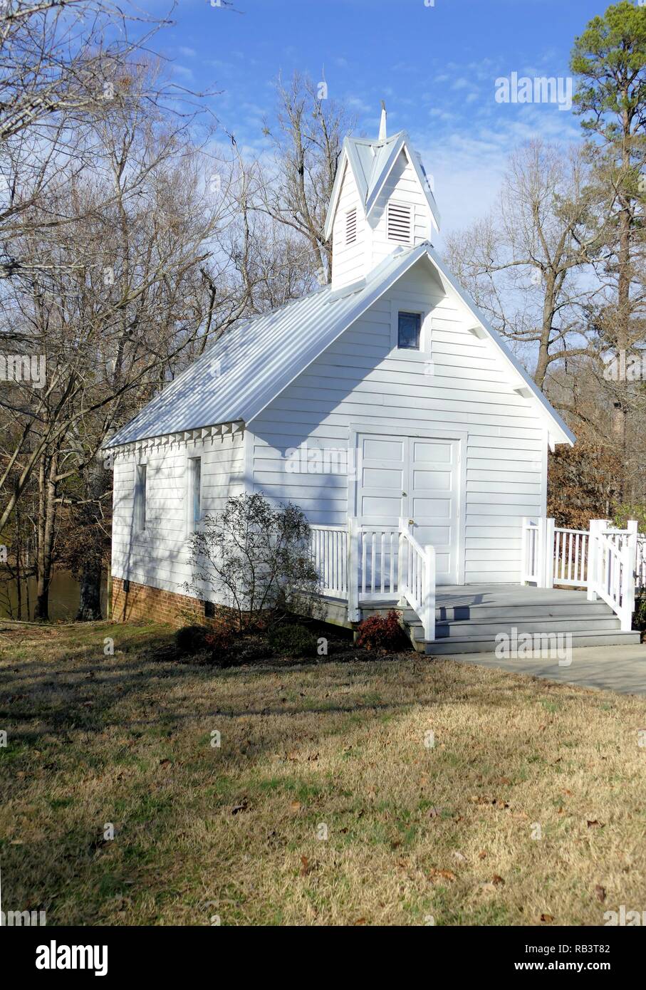 The Little White Church Stock Photo - Alamy