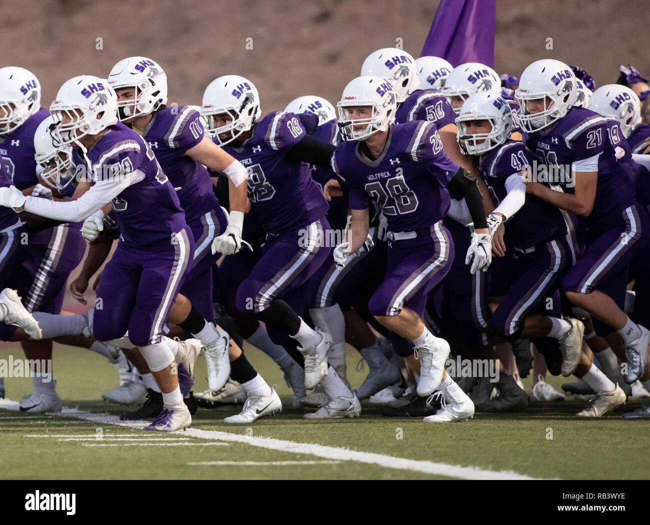 Varsity football action with Eureka vs, Shasta High School in Redding ...