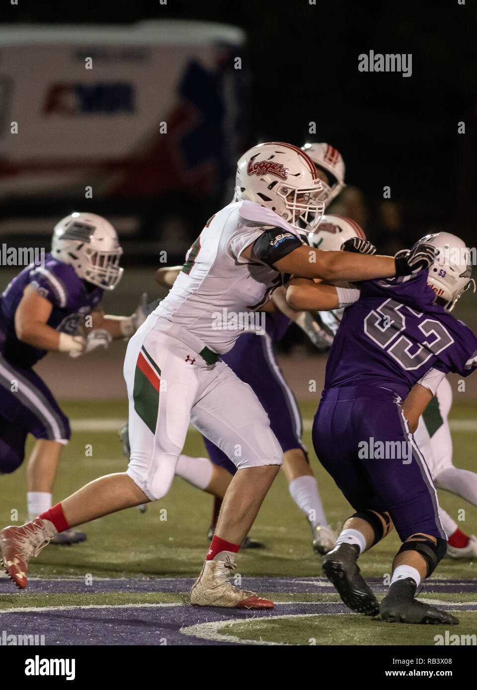 Varsity football action with Eureka vs, Shasta High School in Redding ...