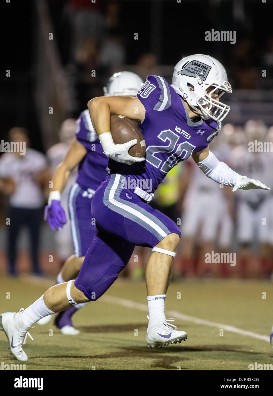Varsity football action with Eureka vs, Shasta High School in Redding ...