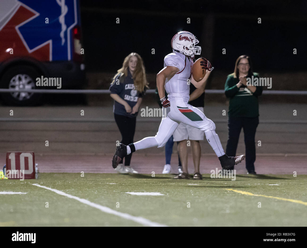 Varsity football action with Eureka vs, Shasta High School in Redding ...