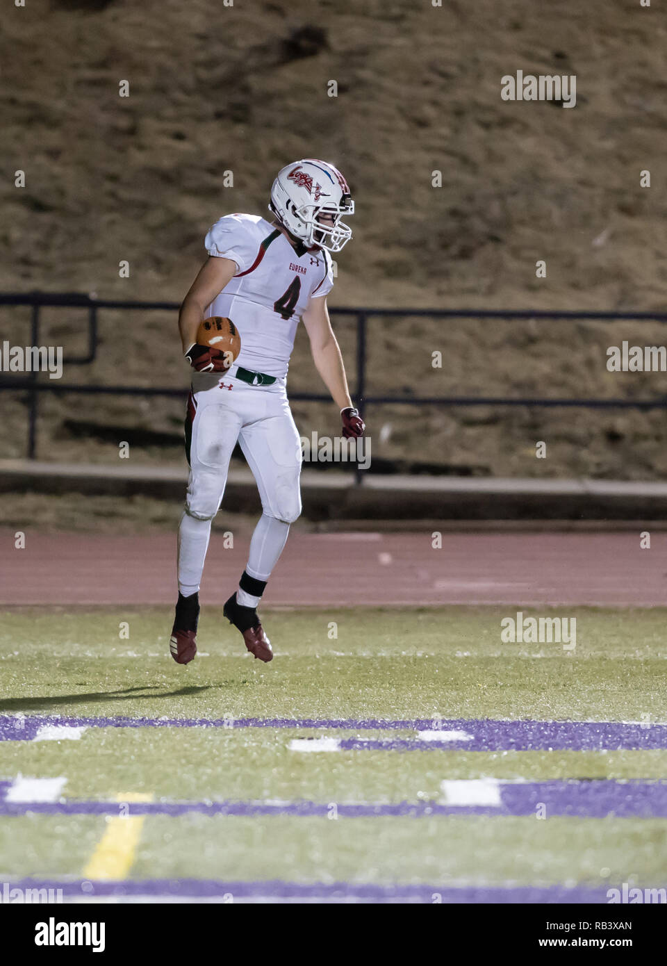 Varsity football action with Eureka vs, Shasta High School in Redding ...