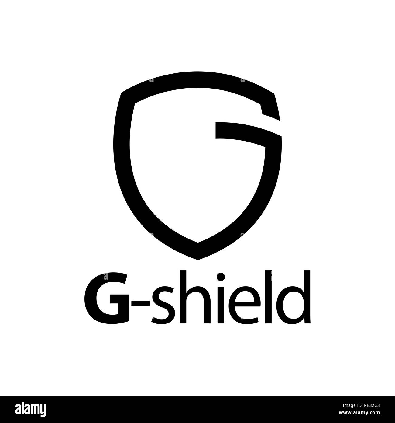 Shield initial black line letter G logo concept designtemplate Stock ...