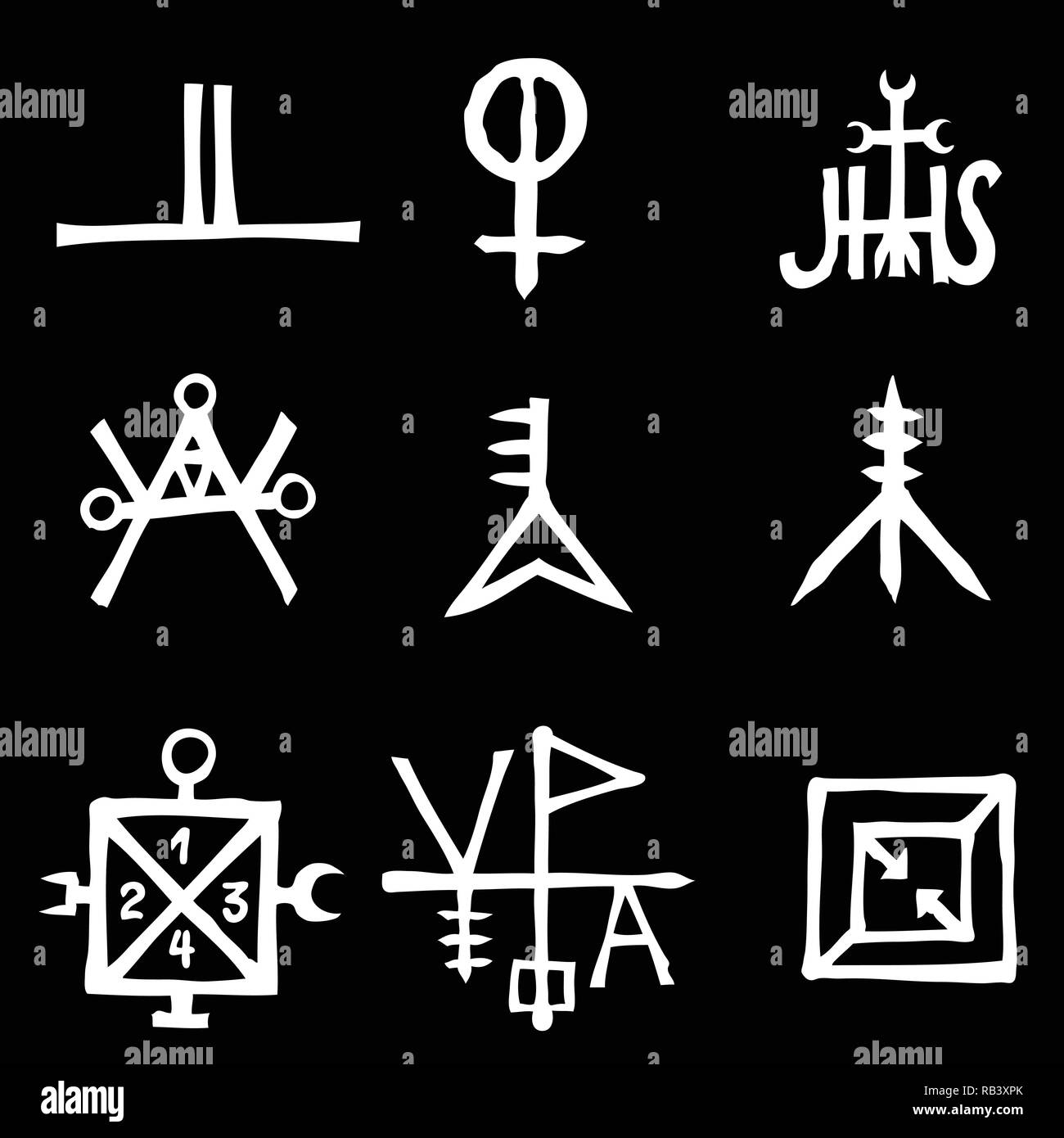 Wiccan symbols vector vectors hi-res stock photography and images - Alamy