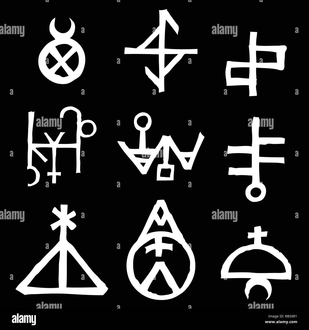 Mystic occult symbols gothic horror Stock Vector Images - Alamy