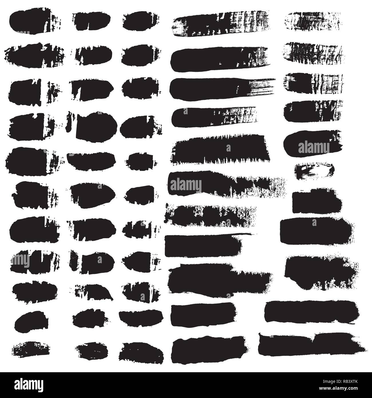 Vector grunge brush strokes backgrounds set, rectangle and square, for ...