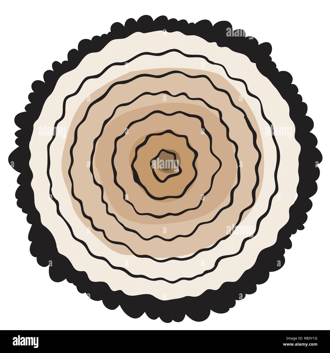 Vector colour saw cut pine tree trunk and tree rings background Stock ...