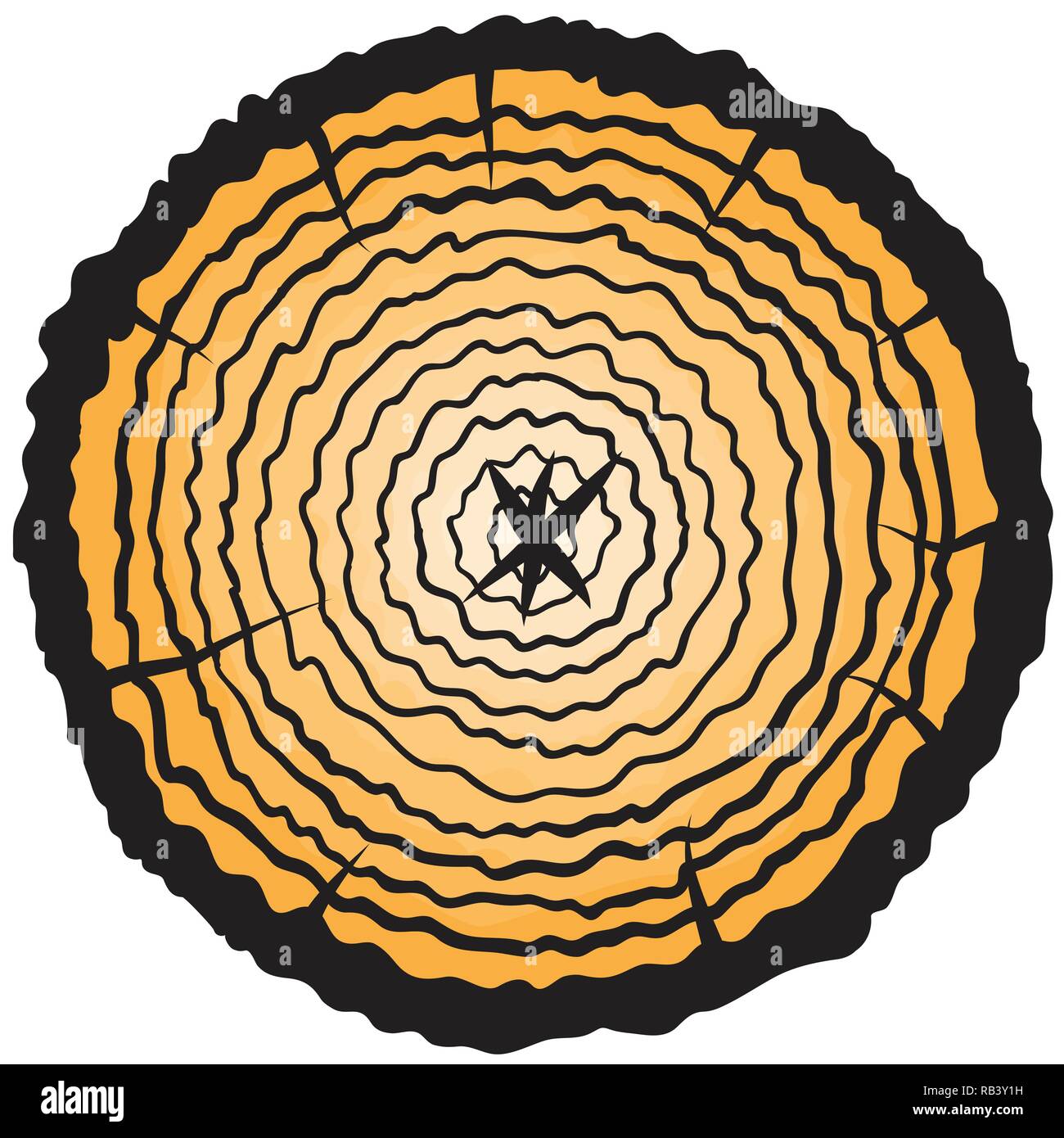 Vector colour saw cut pine tree trunk and tree rings background Stock ...