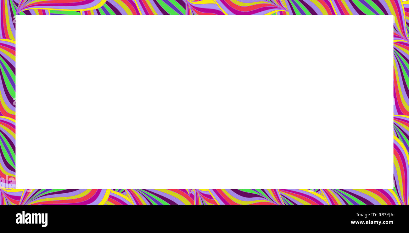 Bright colorful rectangle frame. Summer pattern with abstract waves or ...