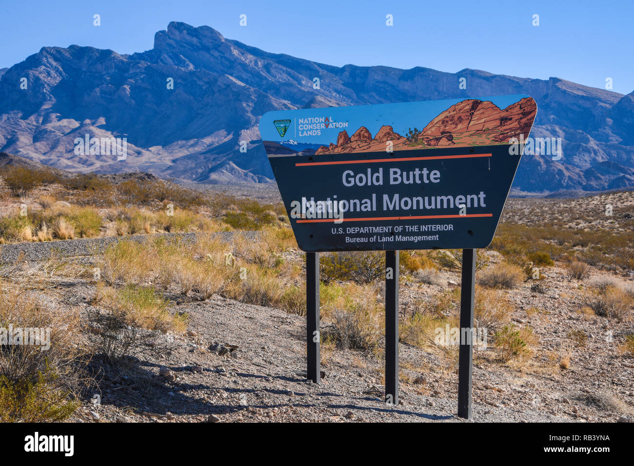 Gold Butte National Monument Sign Stock Photo - Alamy