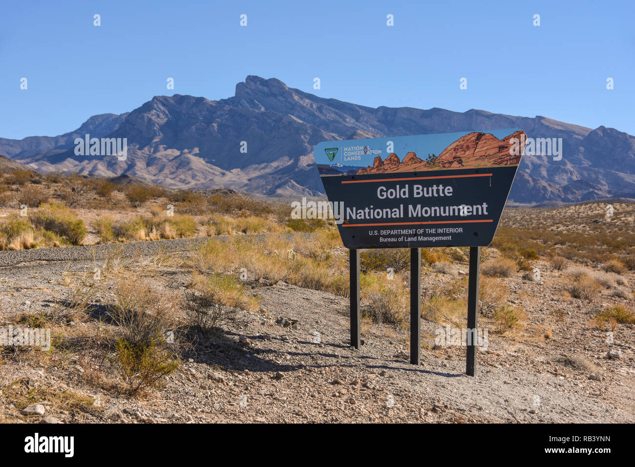 Gold Butte National Monument Sign Stock Photo - Alamy