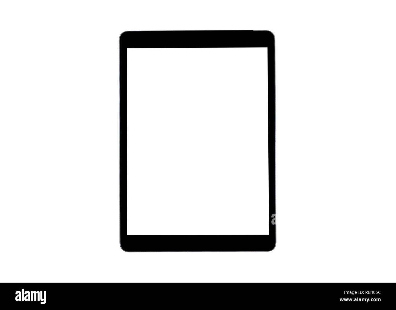 Tablet computer with blank screen mock up isolated on white background ...