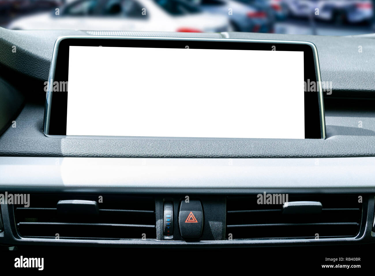 Monitor in car with isolated blank screen use for navigation maps and ...