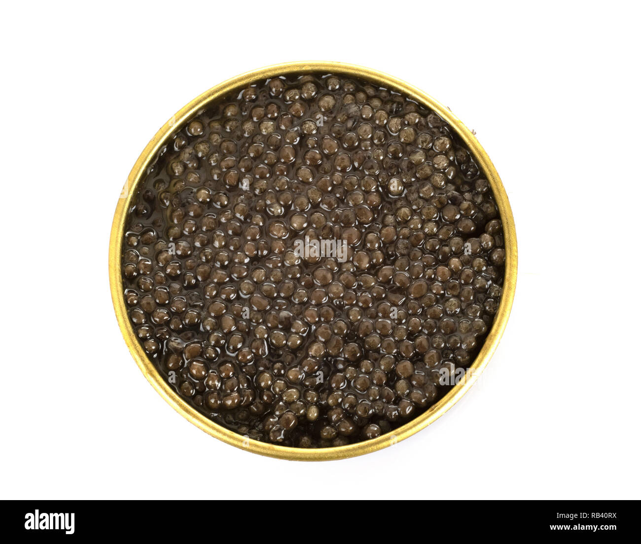 caviar jar in front of white background Stock Photo - Alamy