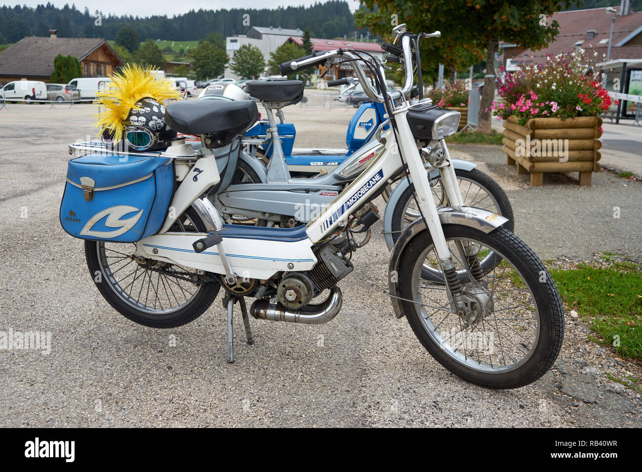 Metabief/Franche Comté/France/September 2018 : White 1970s Motobecane ...