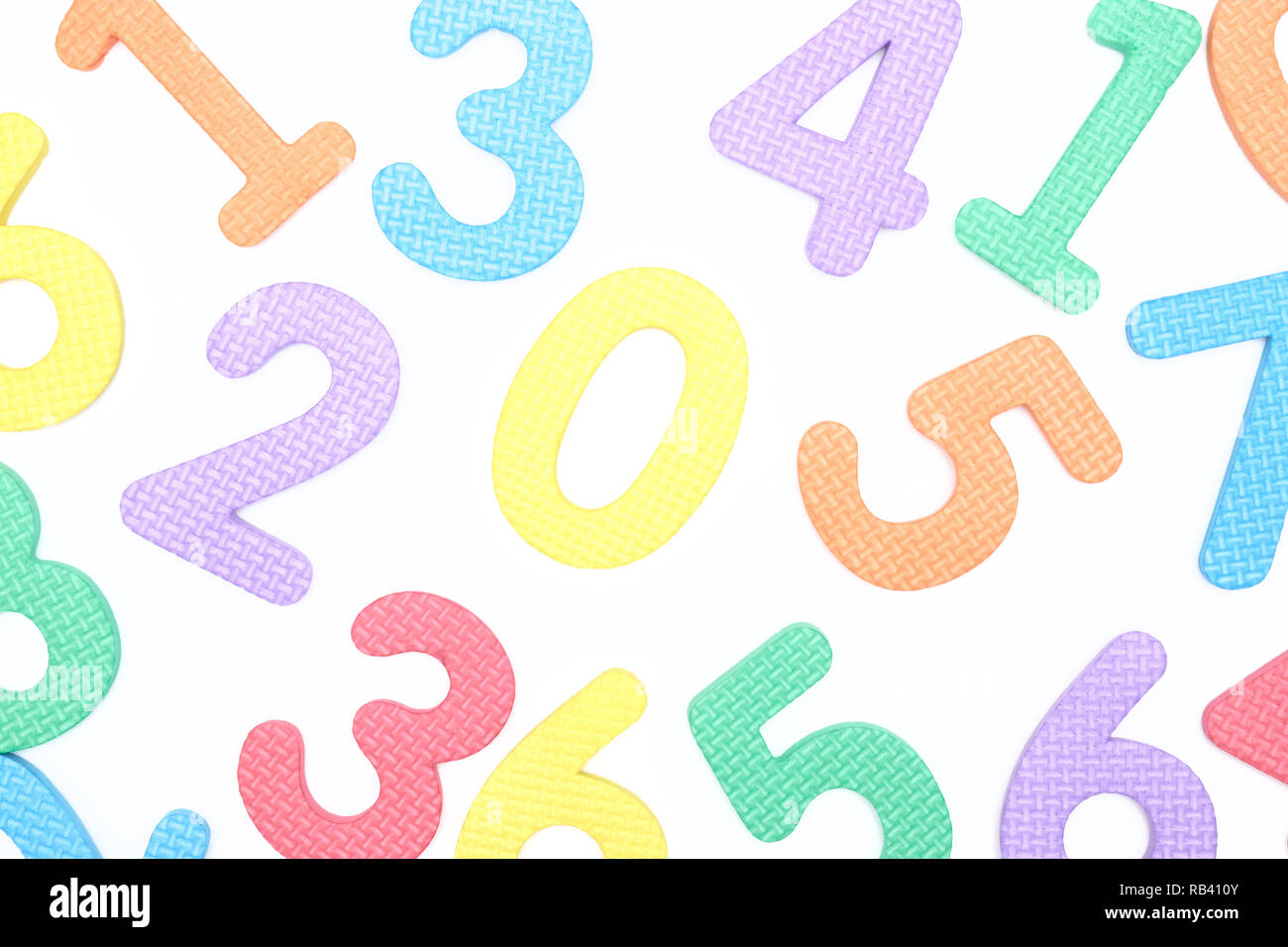colored numbers on white background. the concept of the school. the ...