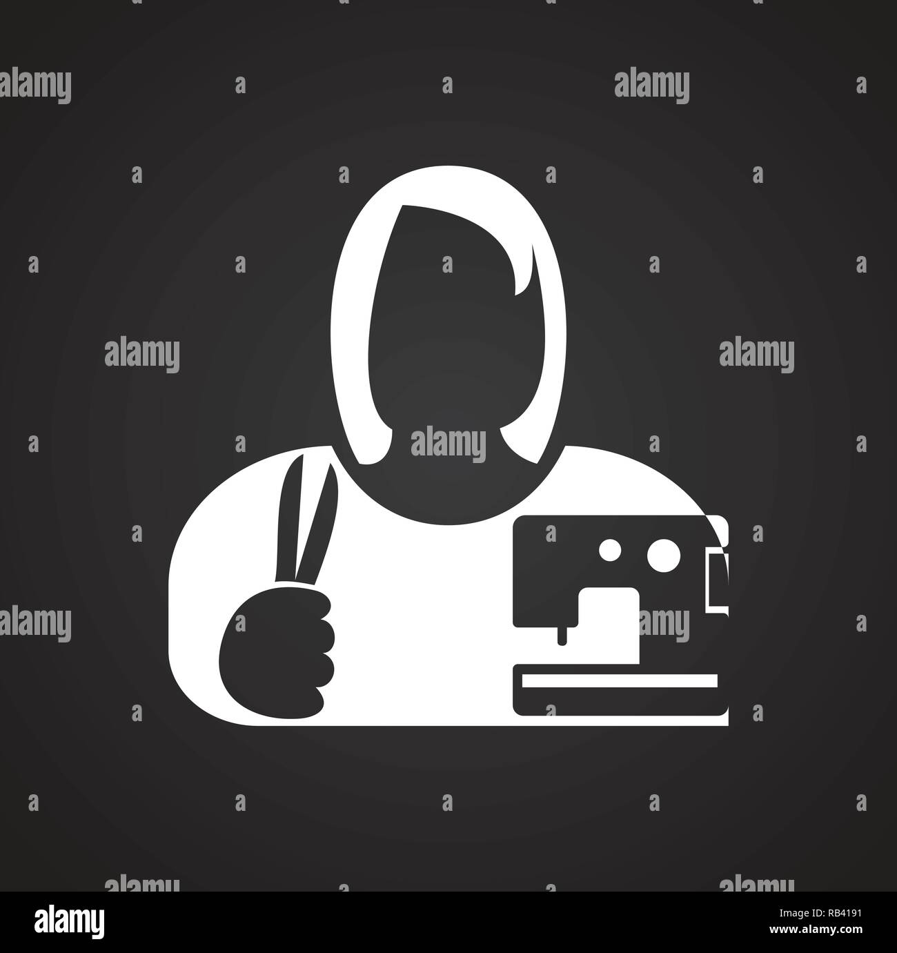 Tailor icon on black background for graphic and web design, Modern ...
