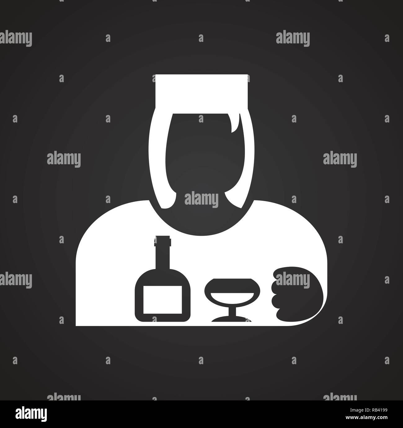 Waiter avatar flat design icon hi-res stock photography and images - Alamy