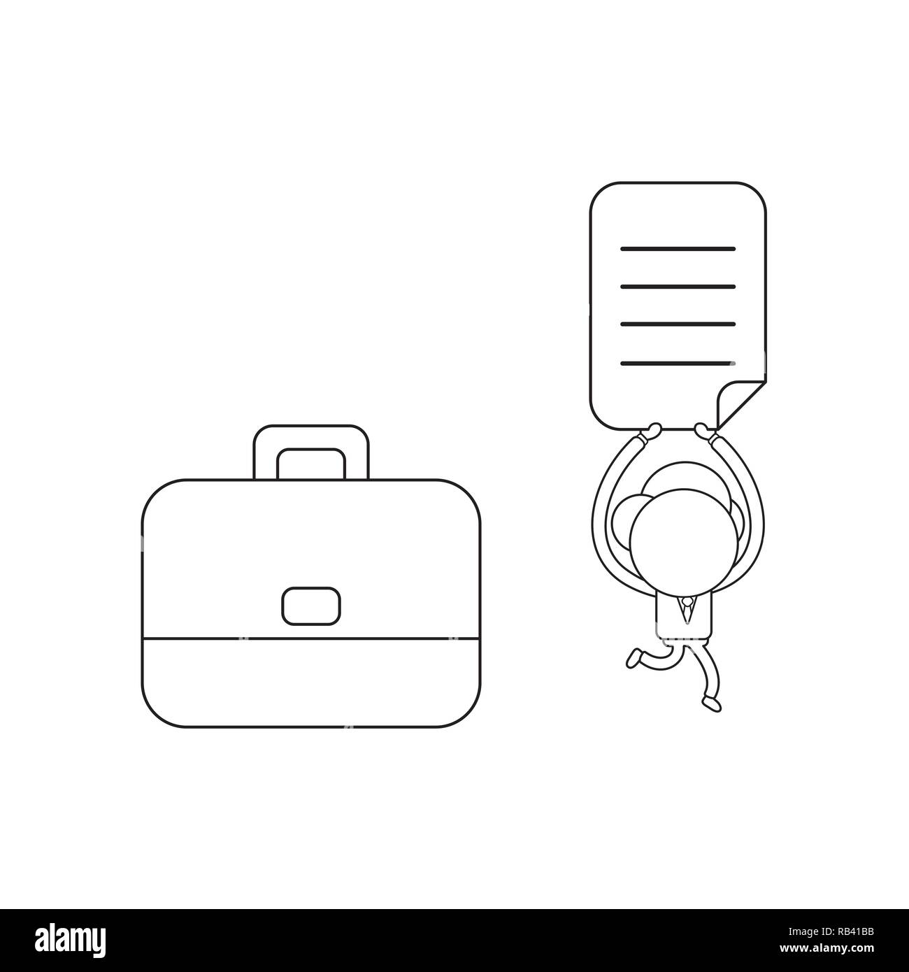 Vector illustration concept of businessman character with briefcase and ...