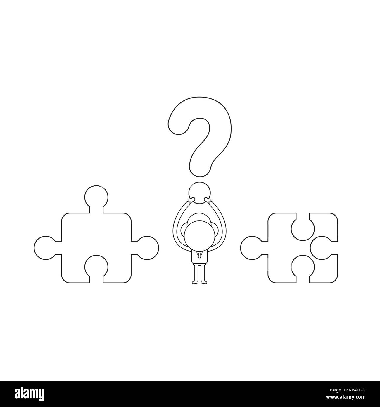 Vector illustration concept of businessman character holding up ...