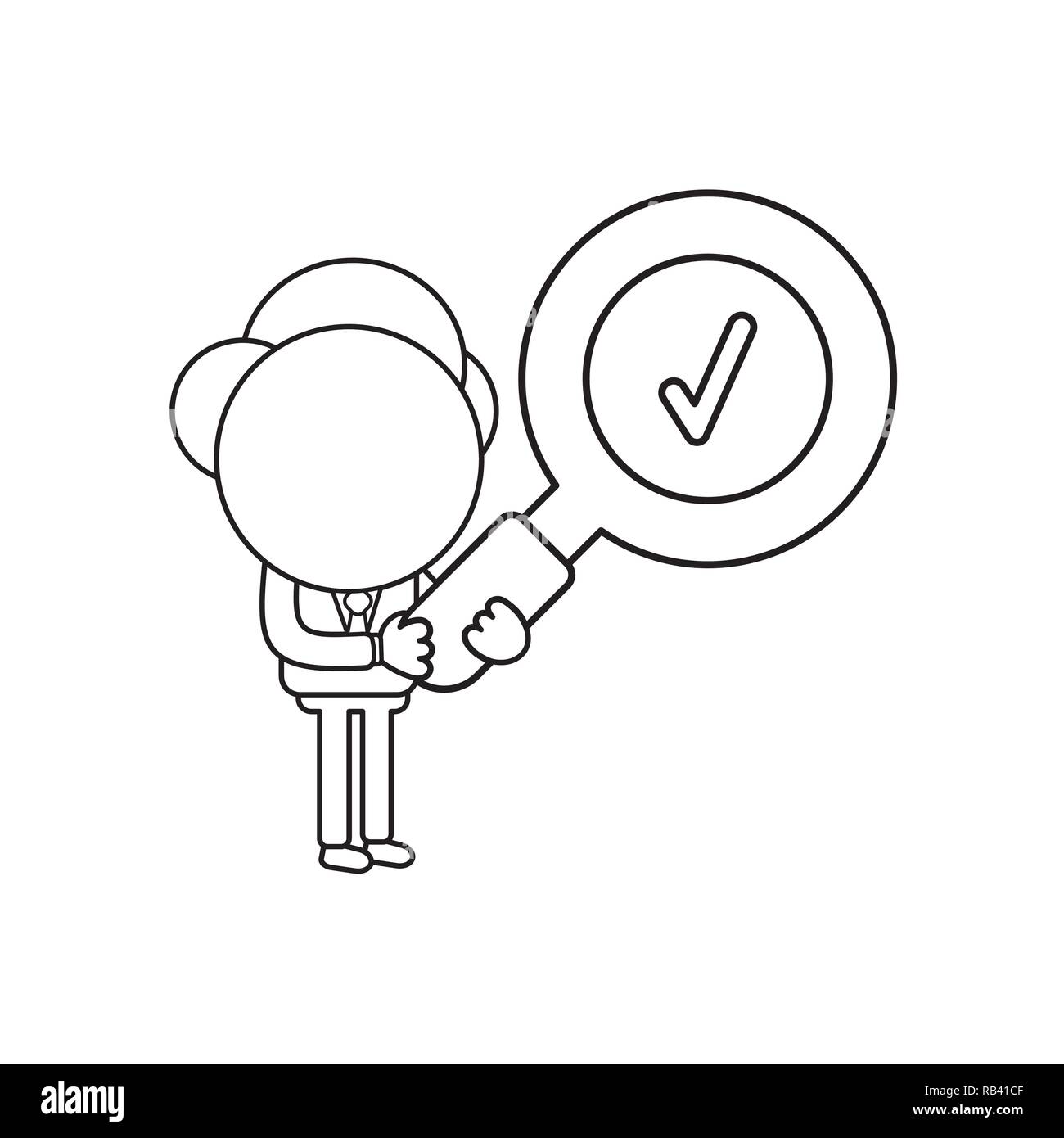 Vector illustration concept of businessman character holding magnifying ...