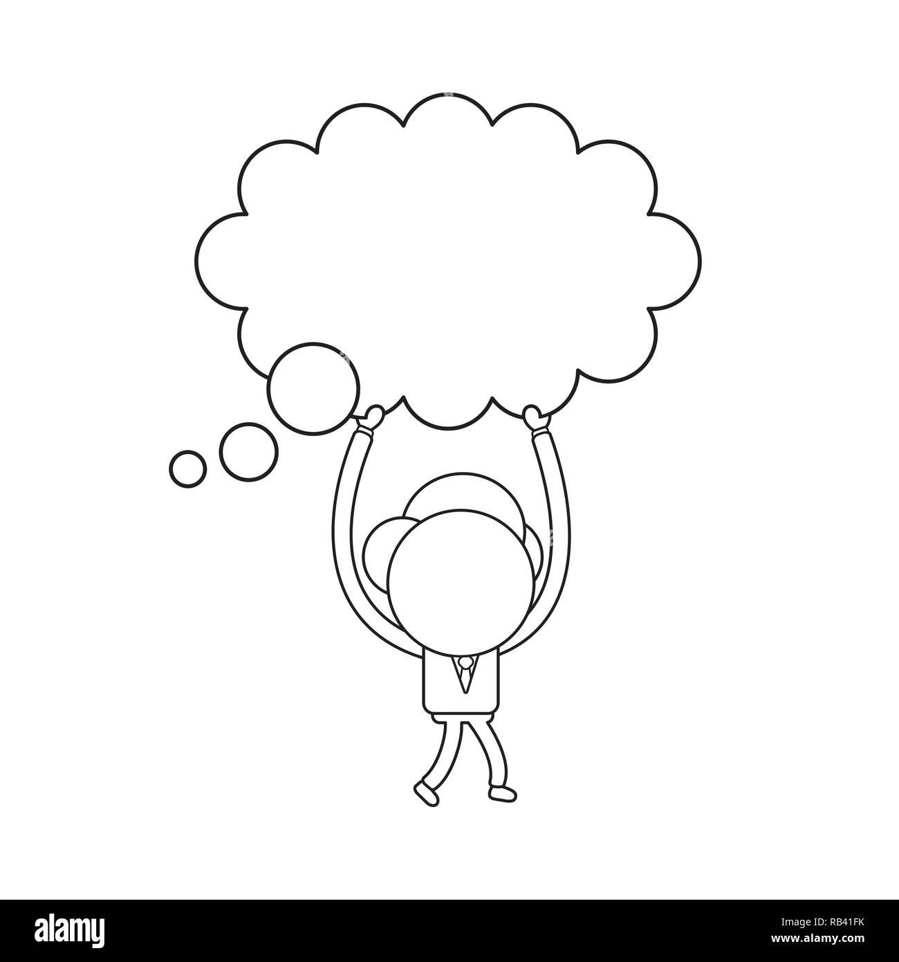 Man blank idea cloud Black and White Stock Photos & Images - Alamy