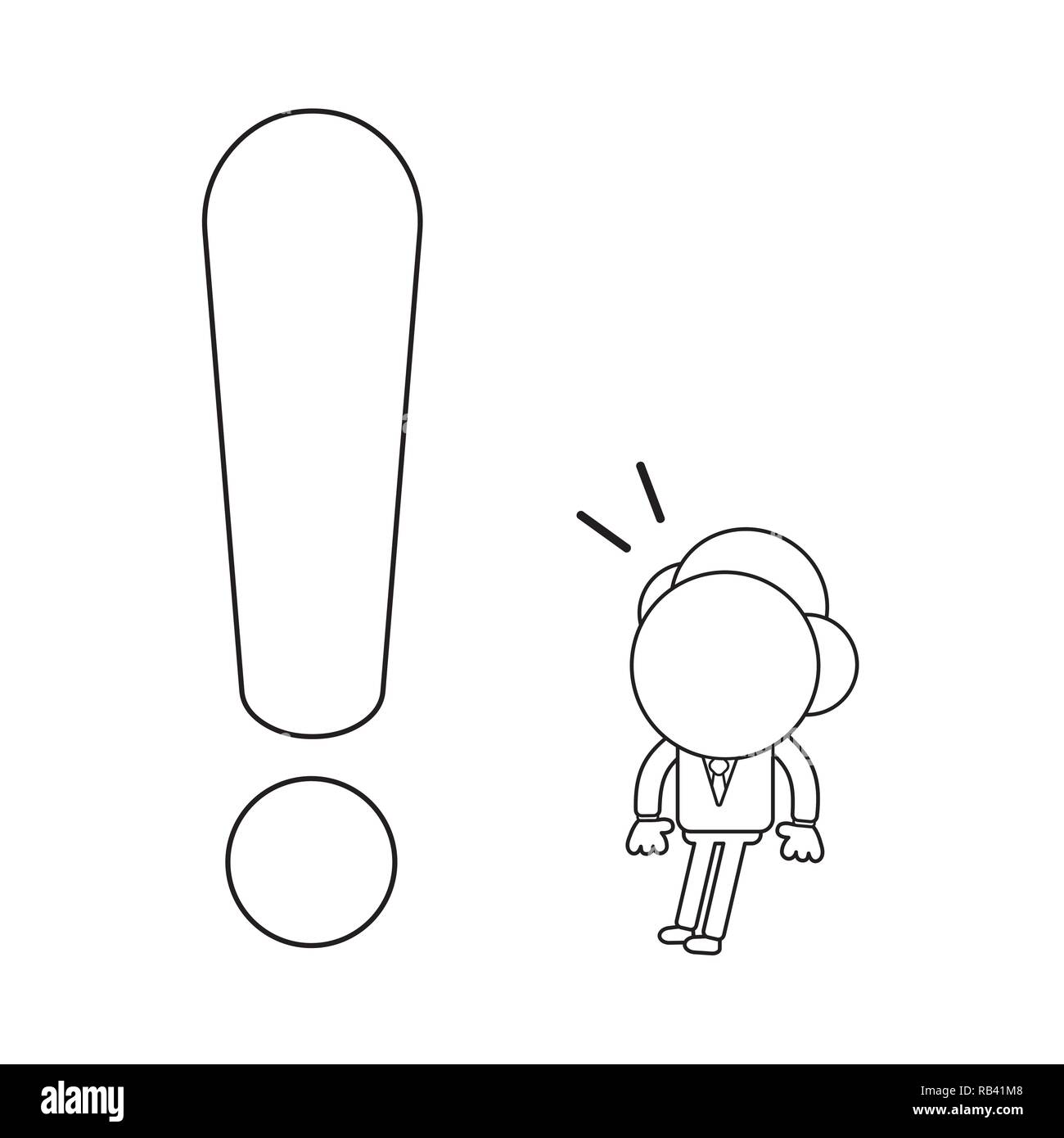 Vector illustration concept of businessman character surprised at big ...